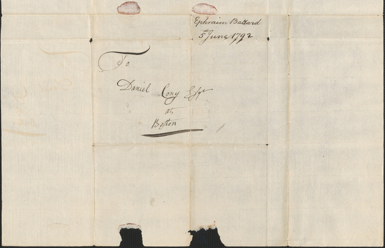 Ephraim Ballard to Daniel Cony, 5 June 1792 - Digital Commonwealth