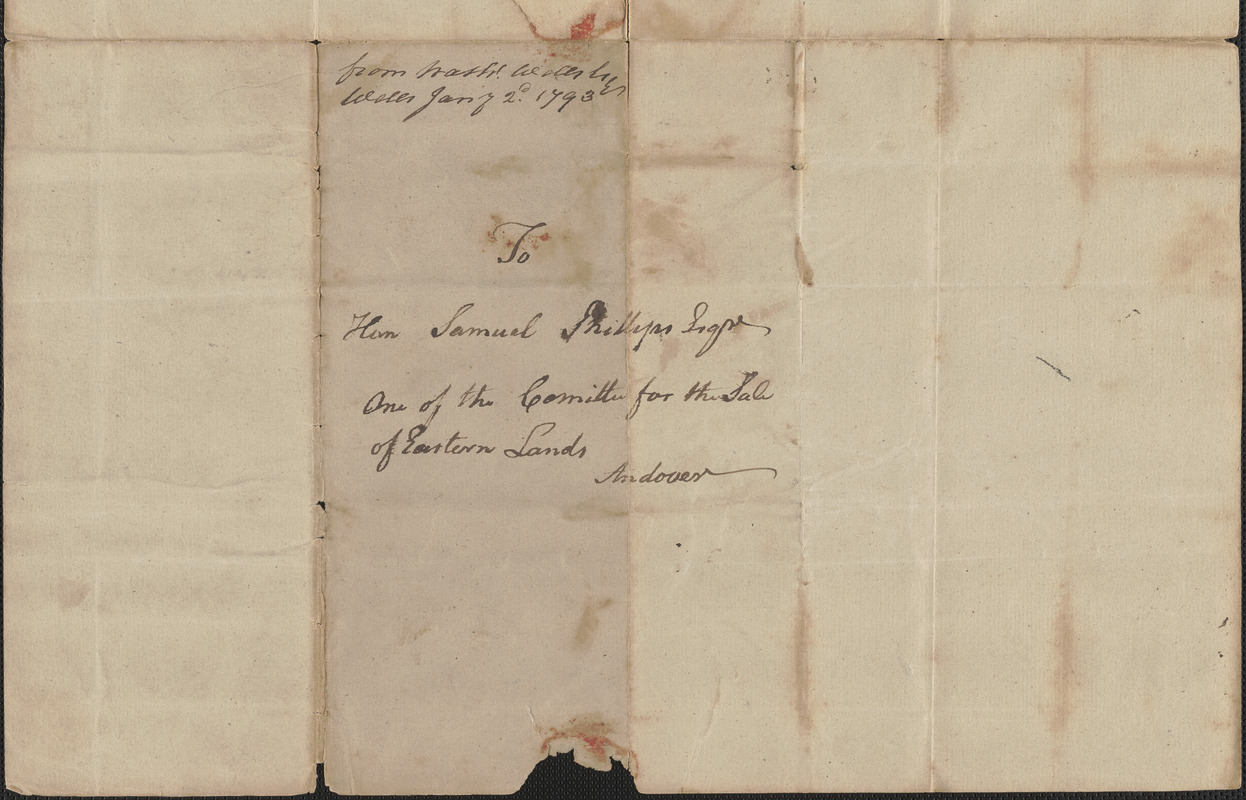 Nathaniel Wells to Samuel Phillips, 2 January 1793 - Digital Commonwealth