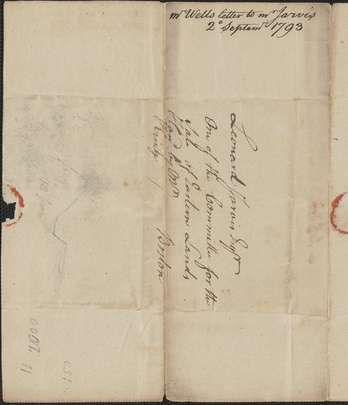 Nathaniel Wells to Leonard Jarvis on communication to Mr. Abbot and ...