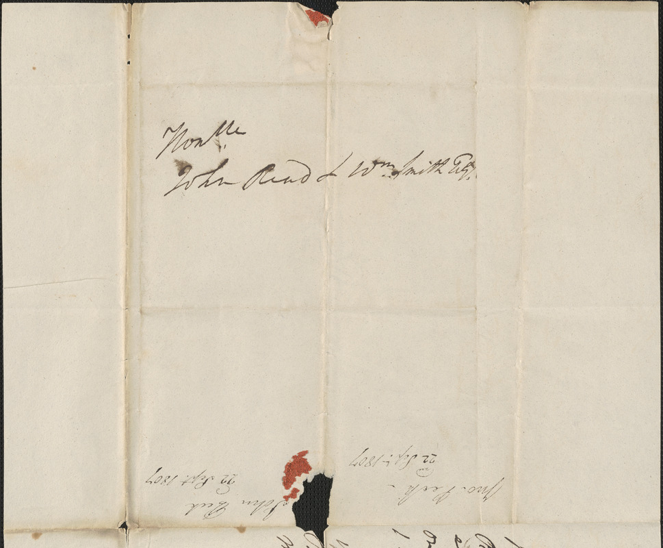 Jonathan Peck to John Read and William Smith, 22 September 1807 ...