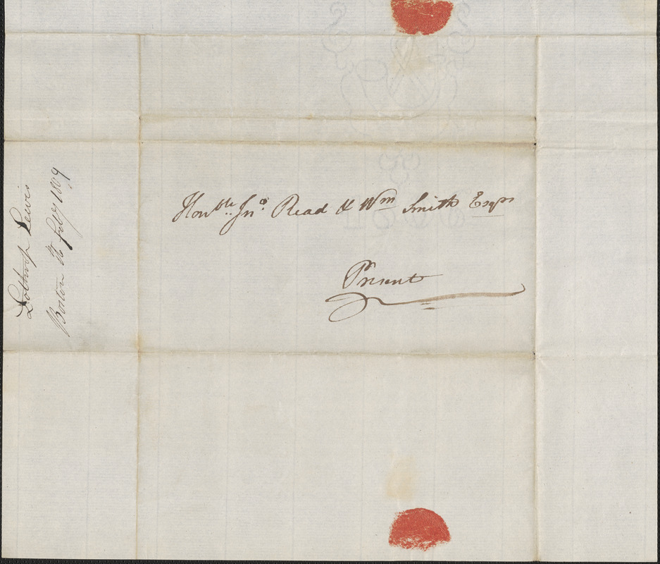 Lothrop Lewis to John Read and William Smith, 16 February 1809 ...