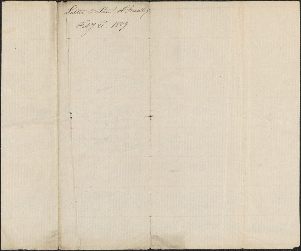 John Read and William Smith to Samuel Bradley, 21 February 1809 ...