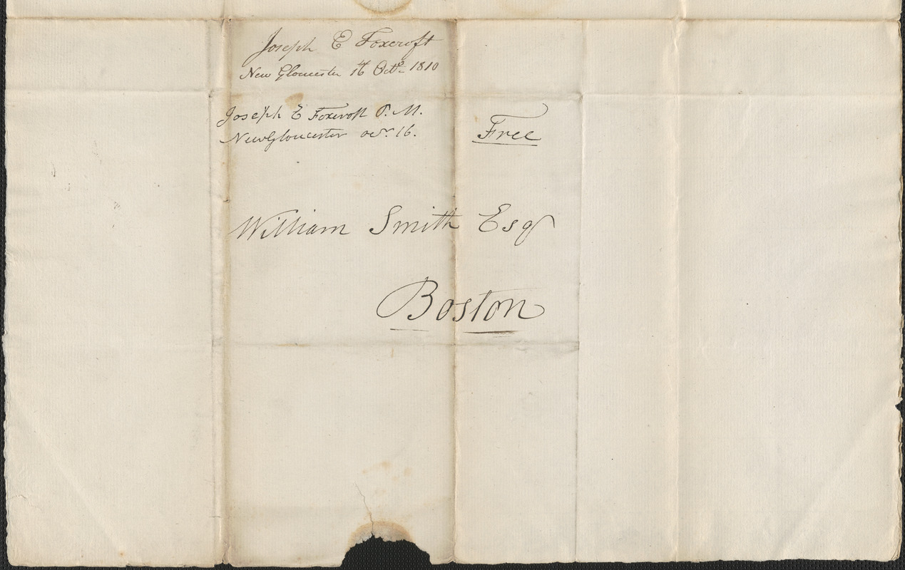 Joseph Foxcroft to William Smith, 16 October 1810 - Digital Commonwealth