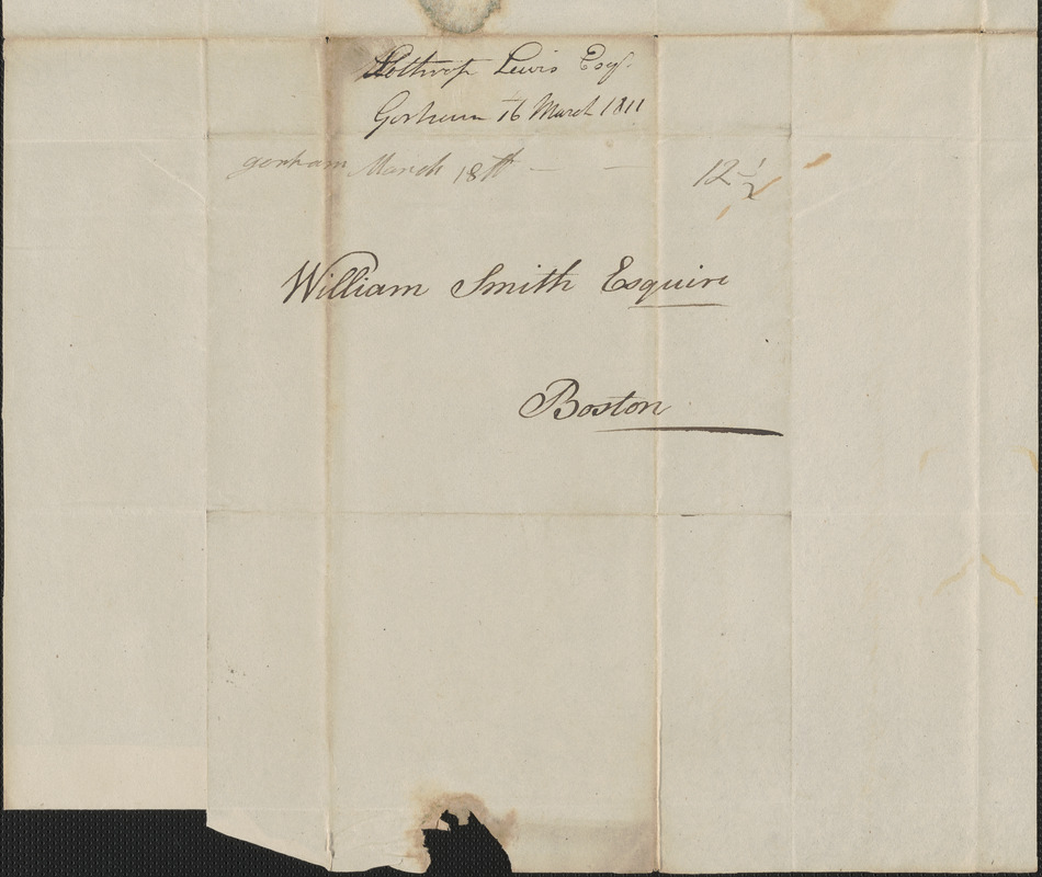 Lothrop Lewis to William Smith, 16 March 1811 - Digital Commonwealth