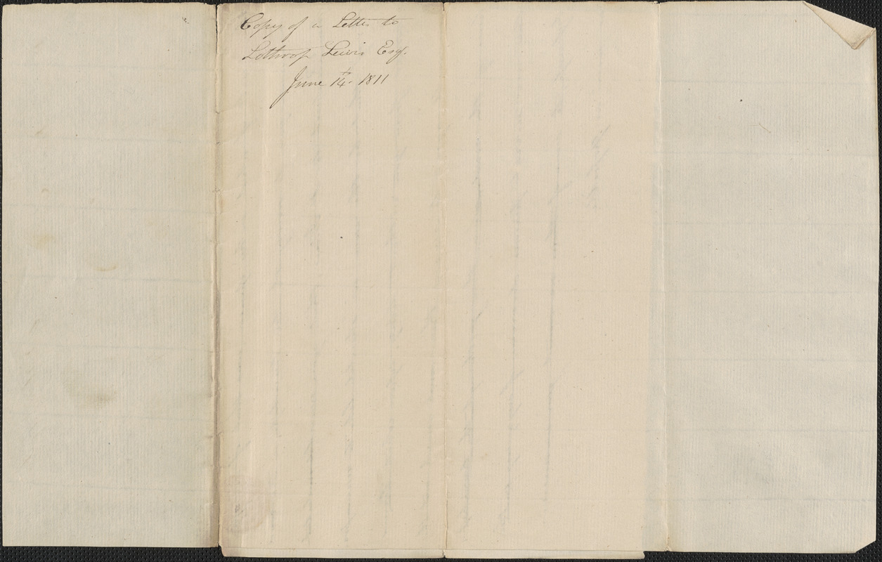 John Read and William Smith to Lothrop Lewis, 14 June 1811 - Digital ...