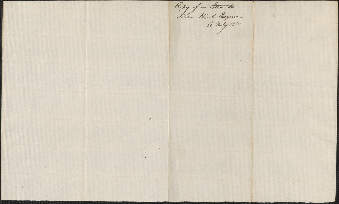 William Smith to John Neal, 20 July 1815 - Digital Commonwealth