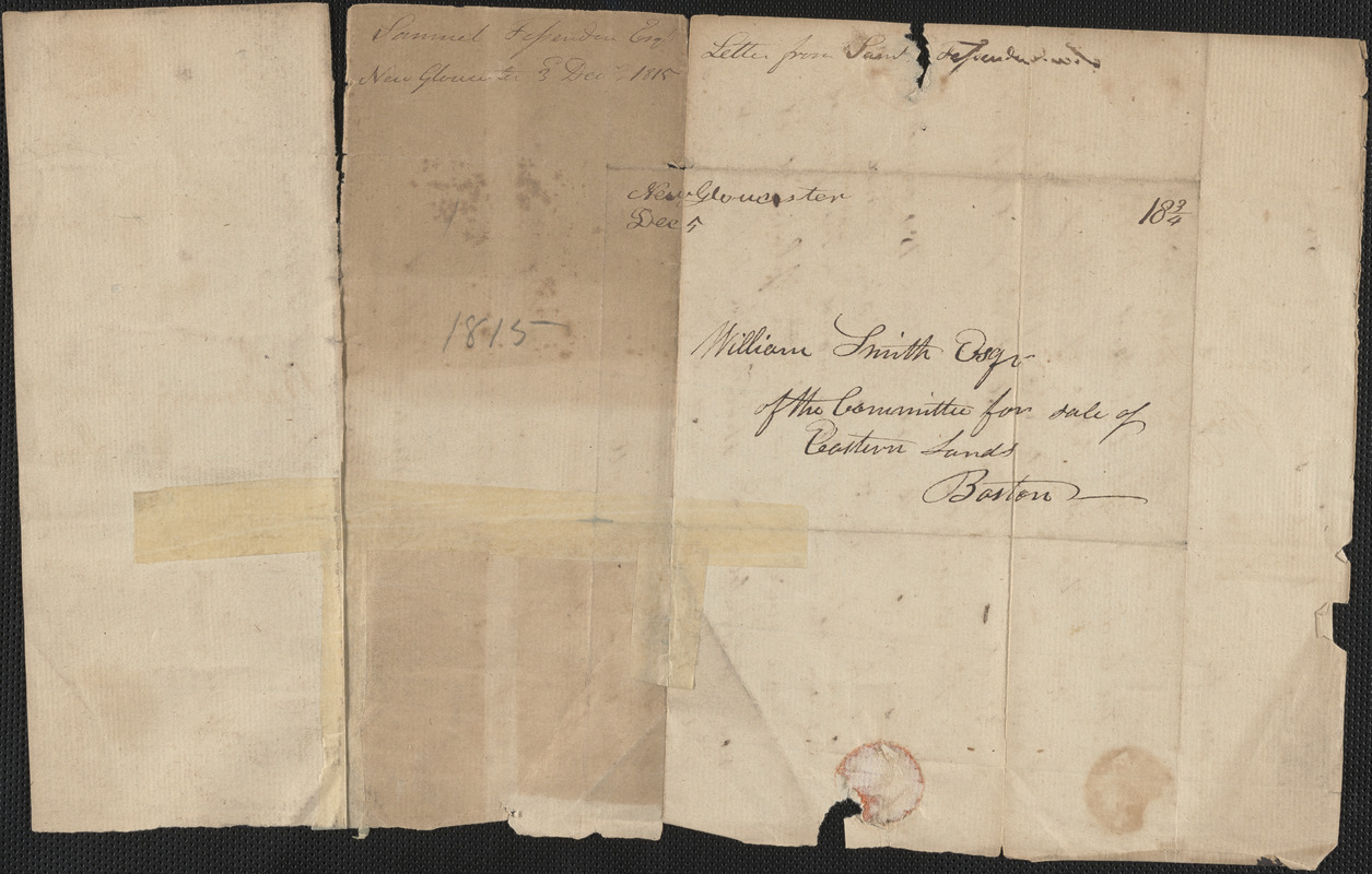 Samuel Fessenden to William Smith, 3 December 1815 - Digital Commonwealth