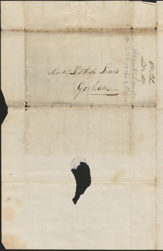 William Pike to Lothrop Lewis, 1 November 1817 - Digital Commonwealth