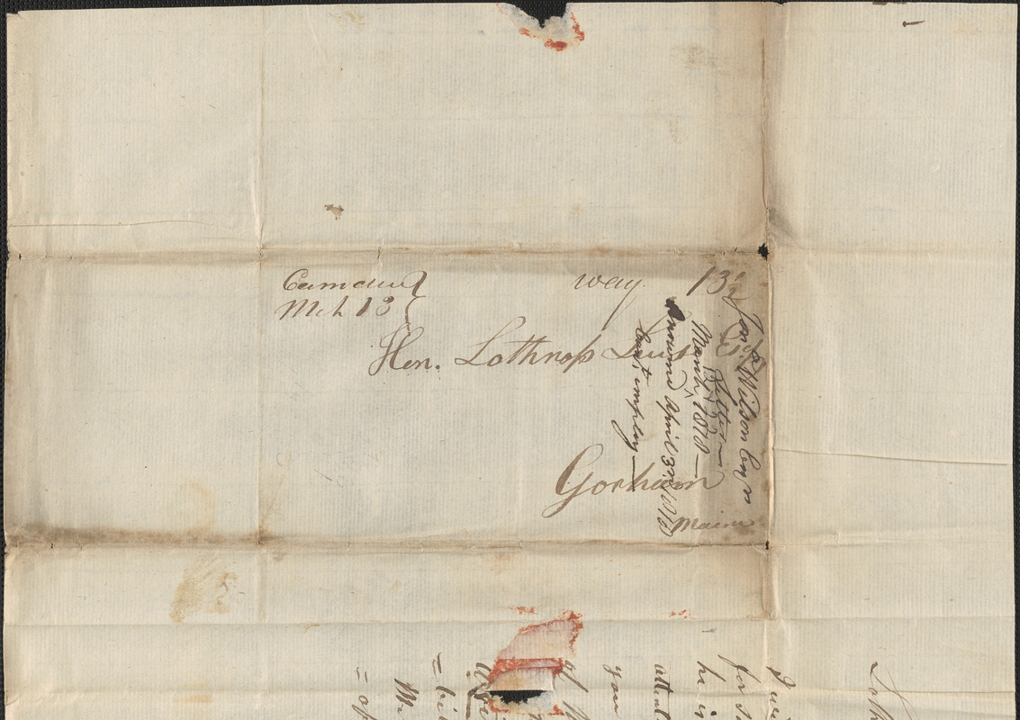 Jon Wilson to Lothrop Lewis, 12 March 1818 - Digital Commonwealth