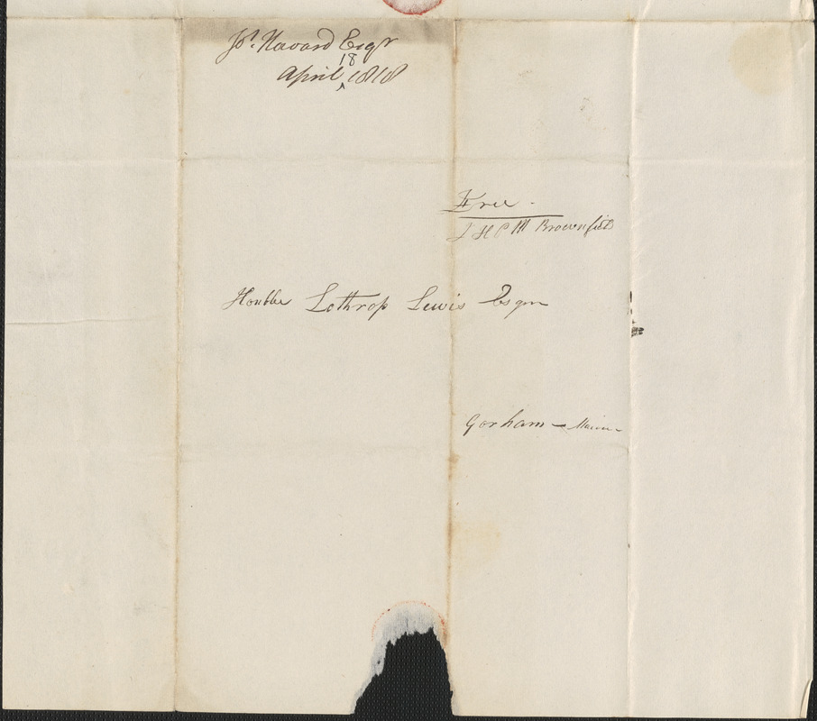 Jonathan Howard to Lothrop Lewis, 18 April 1818 - Digital Commonwealth