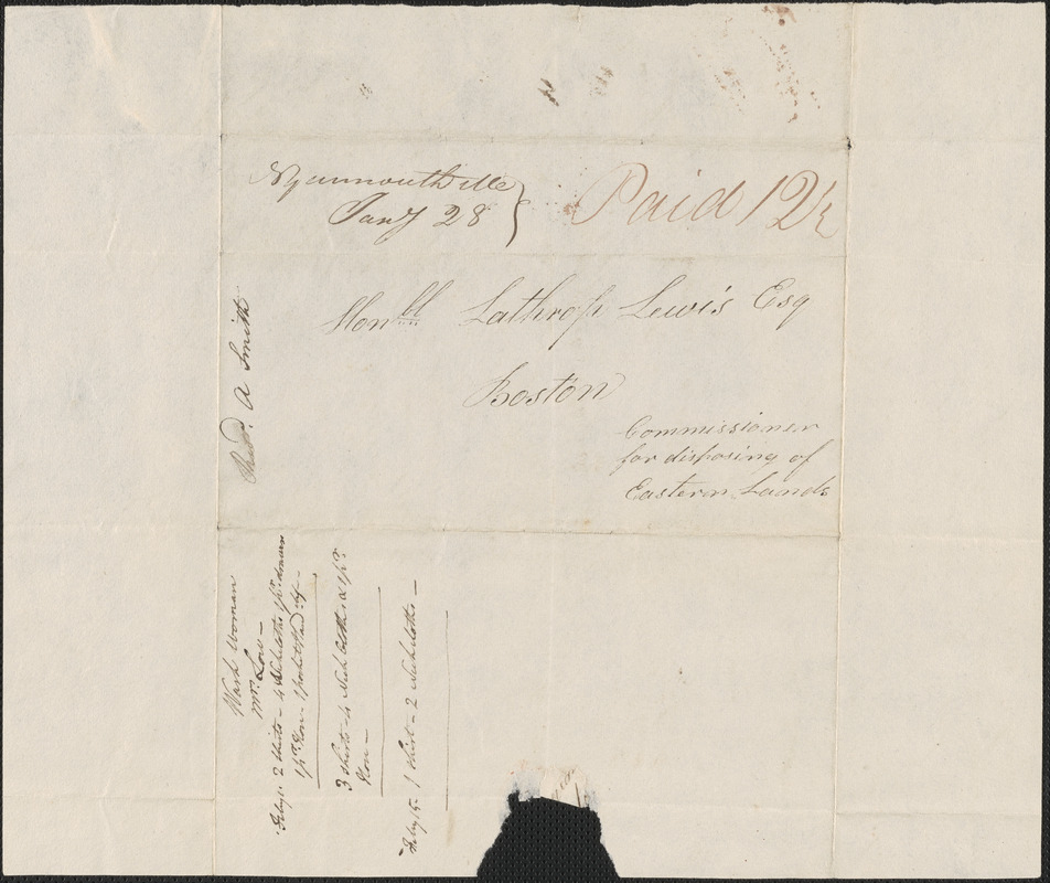 Amasa Smith to Lothrop Lewis, 25 January 1819 - Digital Commonwealth