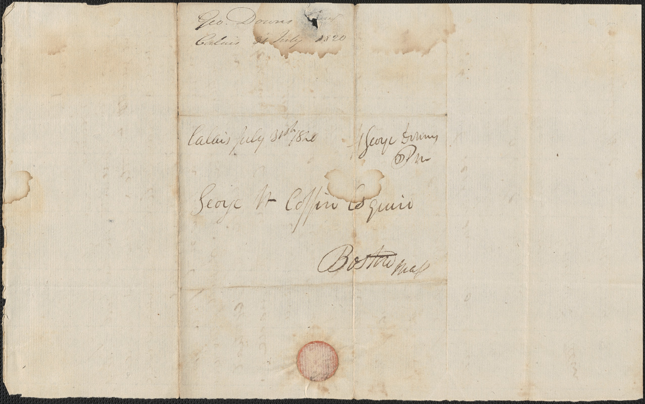 George Downs to George Coffin, 31 July 1820 - Digital Commonwealth