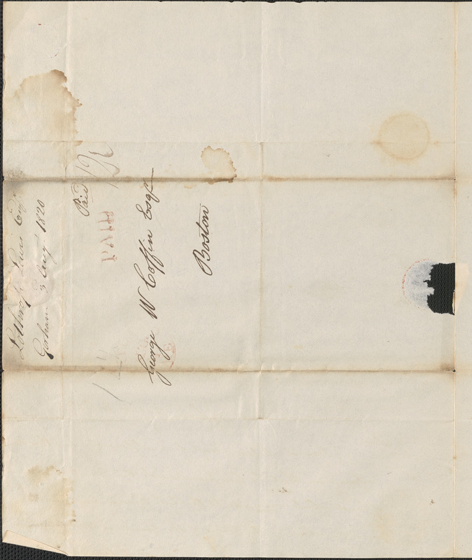 Lothrop Lewis to George Coffin, 3 August 1820 - Digital Commonwealth