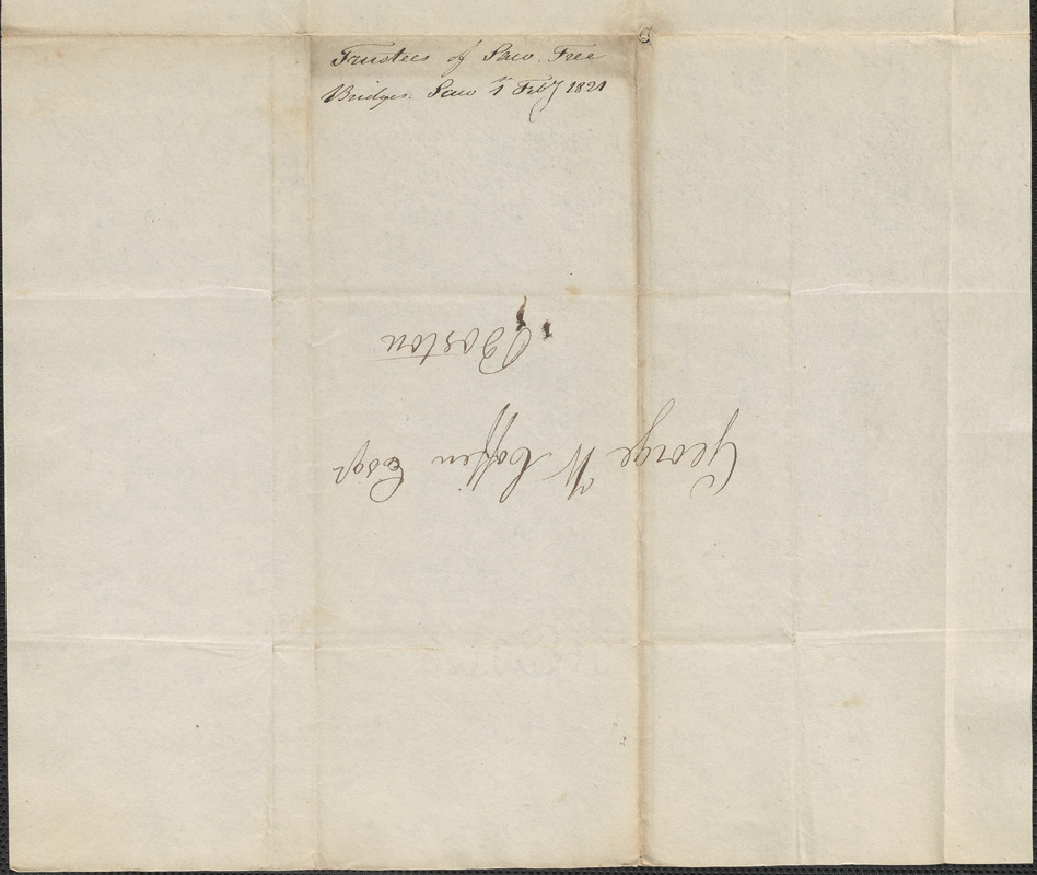 Trustees of the Saco Free Bridge to George Coffin, 1 February 1821 ...
