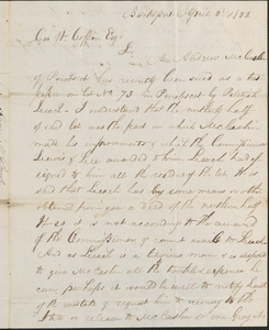 Samuel Pond to George Coffin, 2 April 1822 - Digital Commonwealth