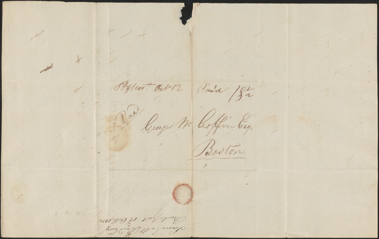 Samuel Pond to George Coffin, 12 October 1822 - Digital Commonwealth