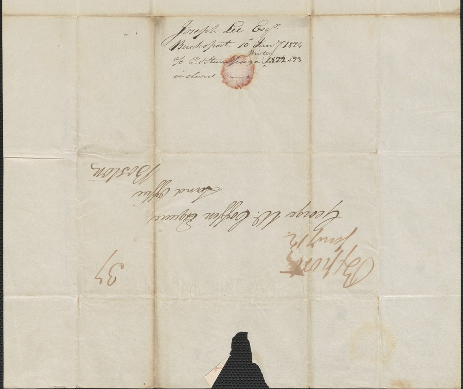 Joseph Lee to George Coffin, 10 January 1824 - Digital Commonwealth