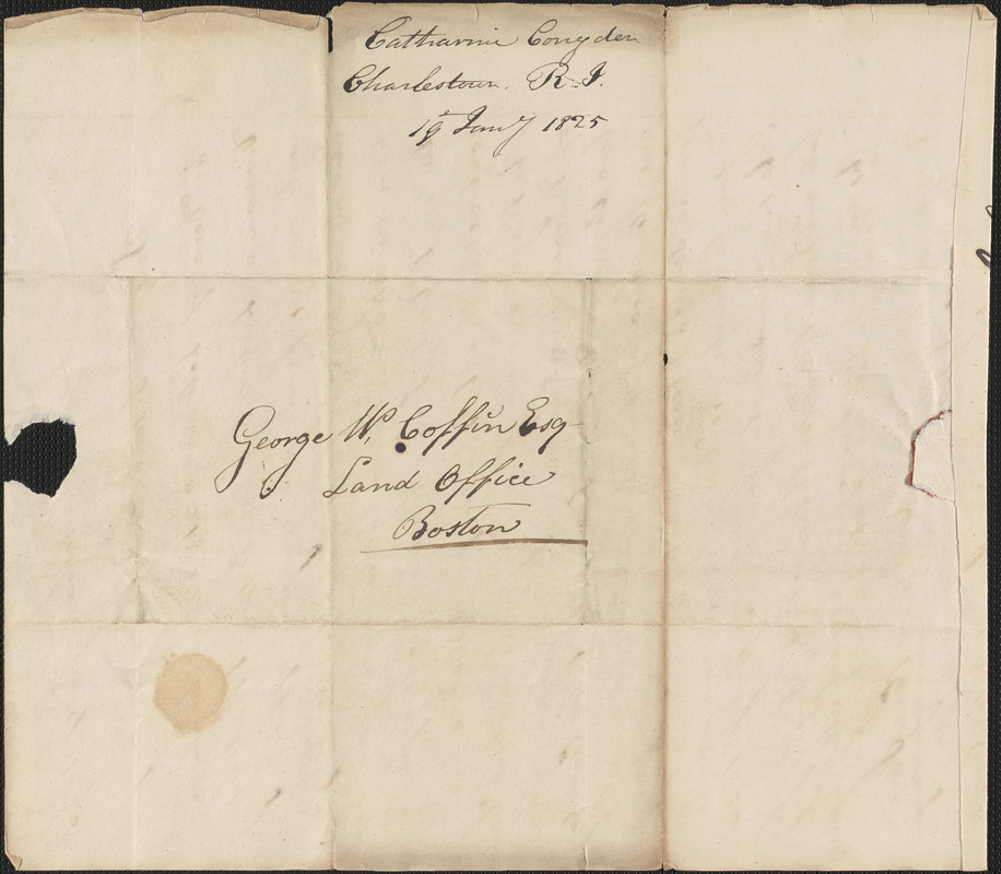 Cathanne Congdon to George Coffin, 19 January 1825 - Digital Commonwealth