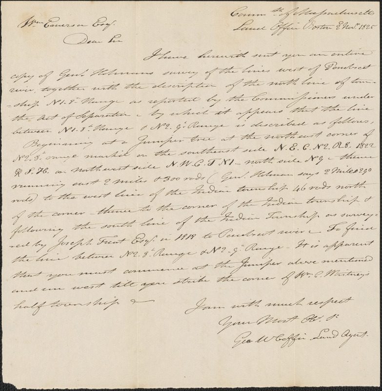 George Coffin to William Emerson, 2 November 1825 - Digital Commonwealth