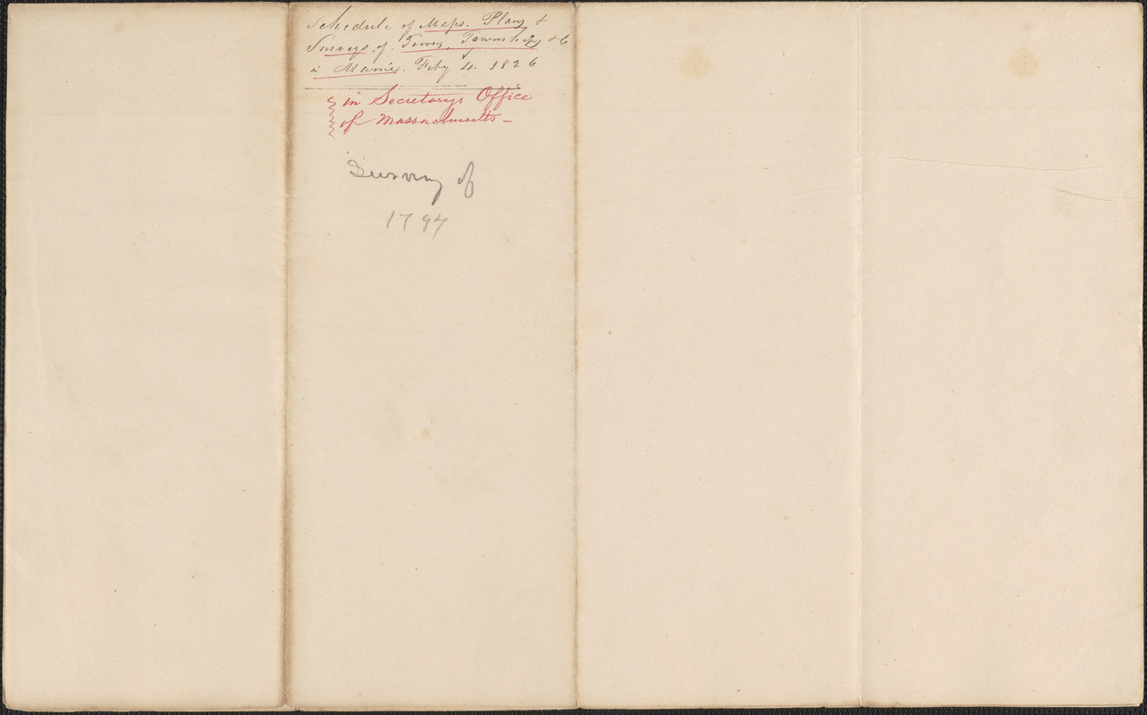Schedule of Maps and Plans by Edward Bangs, 4 February 1826 - Digital ...