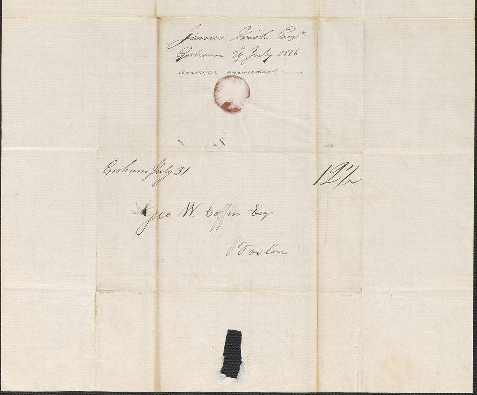 James Irish to George Coffin, 29 July 1826 - Digital Commonwealth