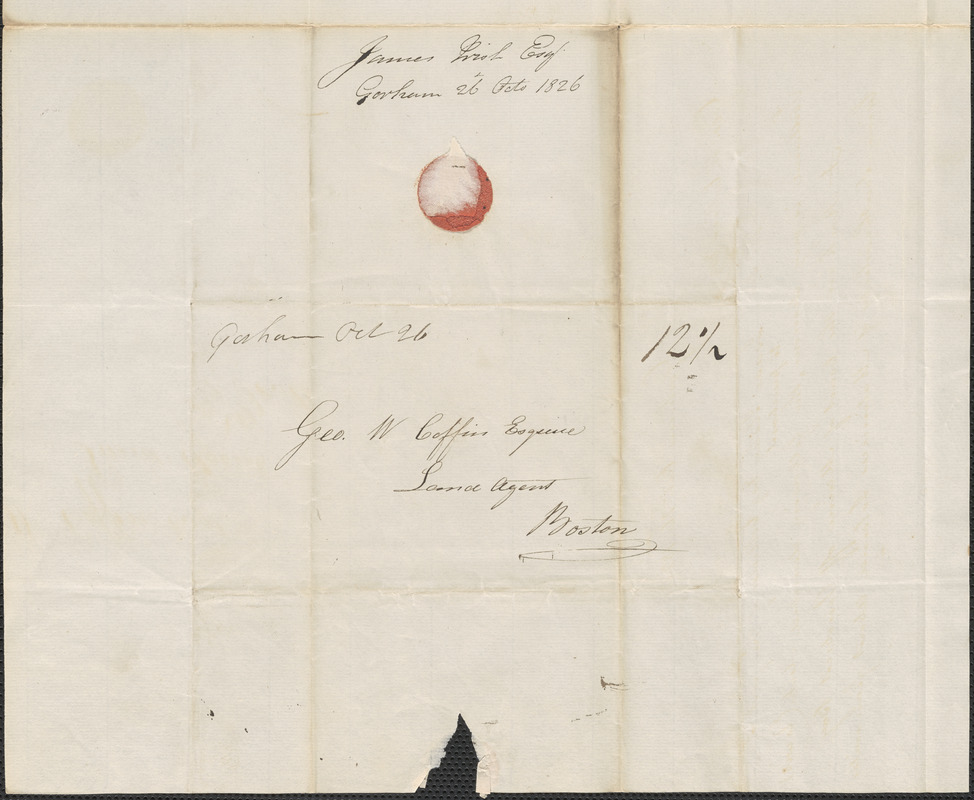 James Irish to George Coffin, 26 October 1826 - Digital Commonwealth