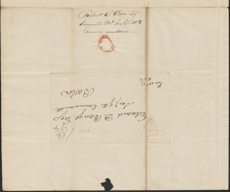 Robert Vose to Edward Bangs, 16 April 1828 - Digital Commonwealth