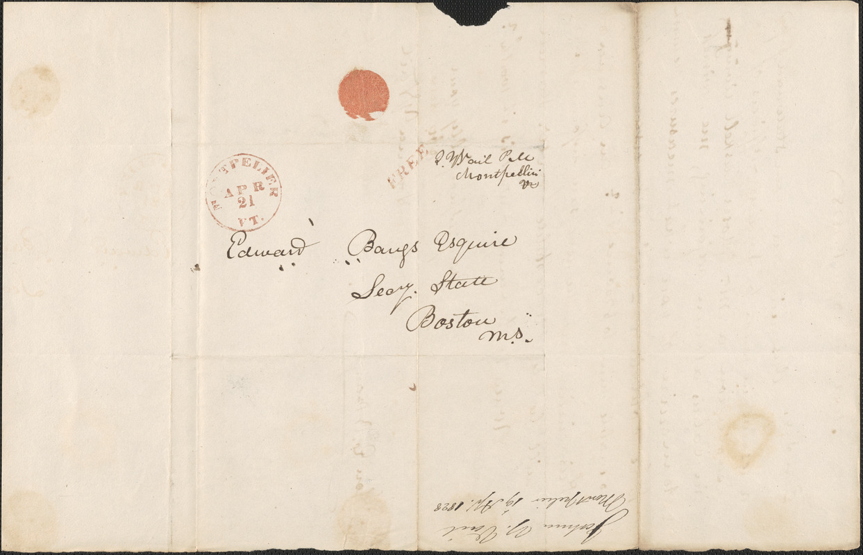 Joshua Vail to Edward Bangs, 19 April 1828 - Digital Commonwealth