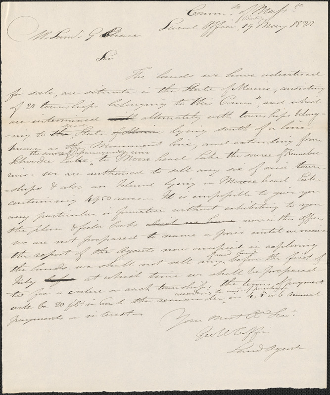George Coffin to Samuel Chase, 19 May 1828 - Digital Commonwealth