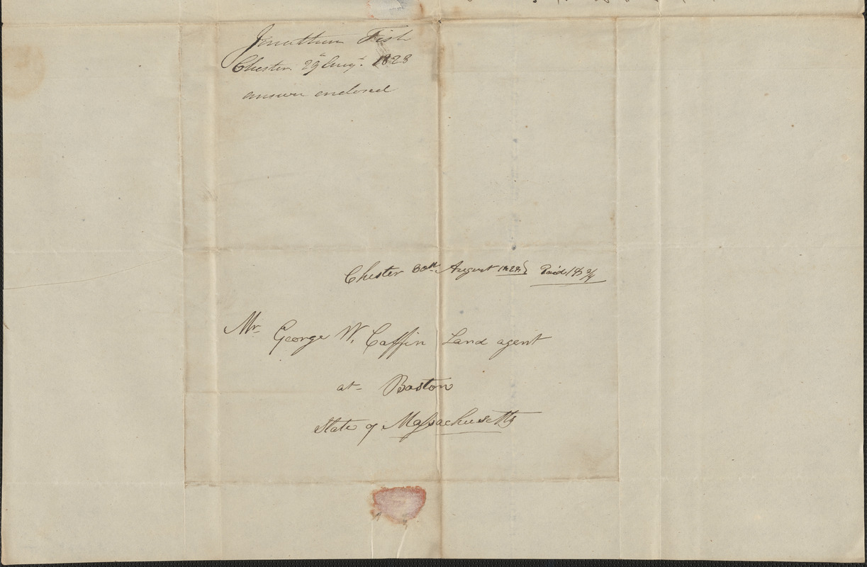 Jonathan Fish to George Coffin, 29 August 1828 - Digital Commonwealth