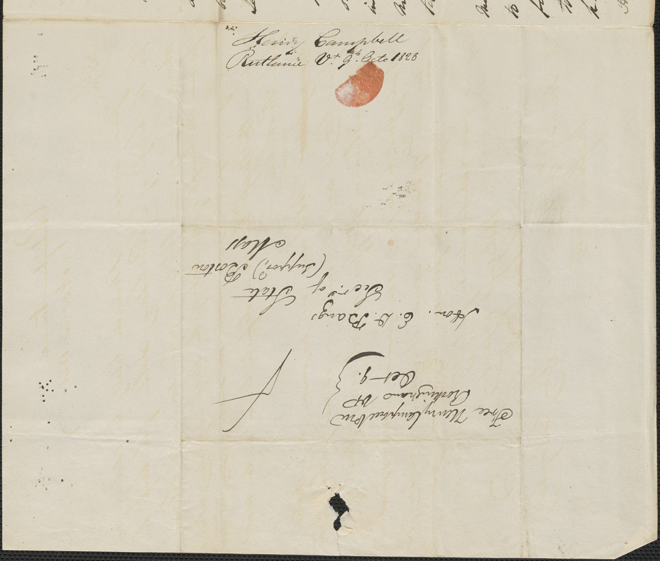 Henry Campbell to Edward Bangs, 9 October 1828 - Digital Commonwealth