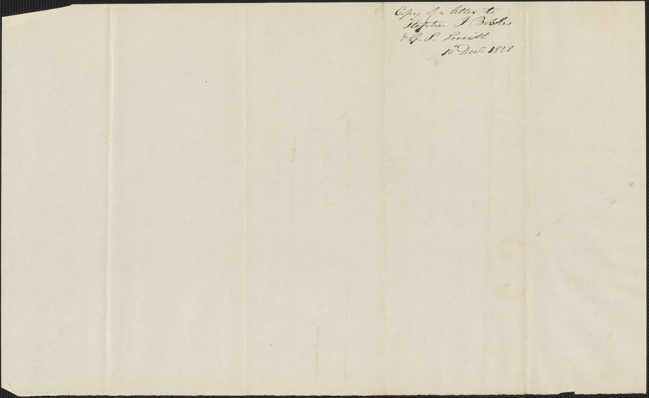 George Coffin to Stephan Bowles and G.S. Smith, 10 December 1828 ...