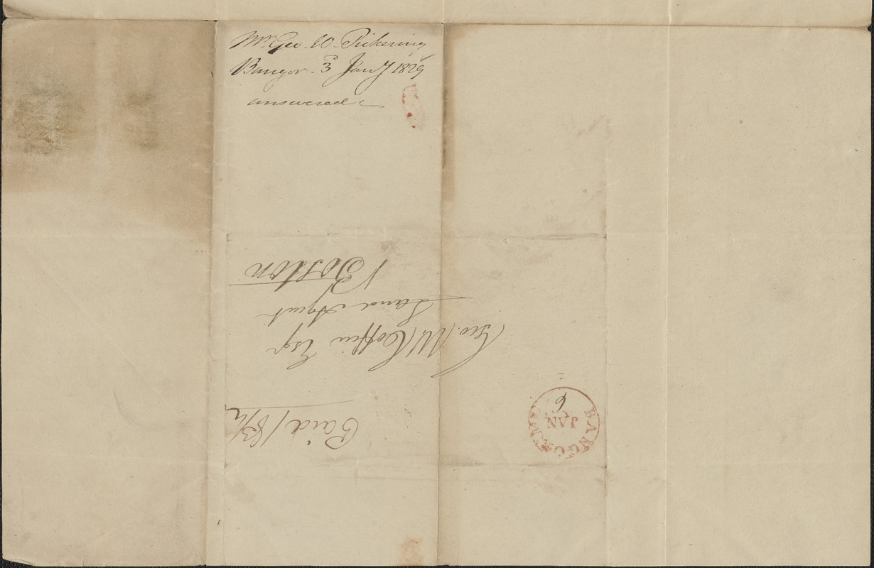 George Pickering to George Coffin, 3 January 1829 - Digital Commonwealth