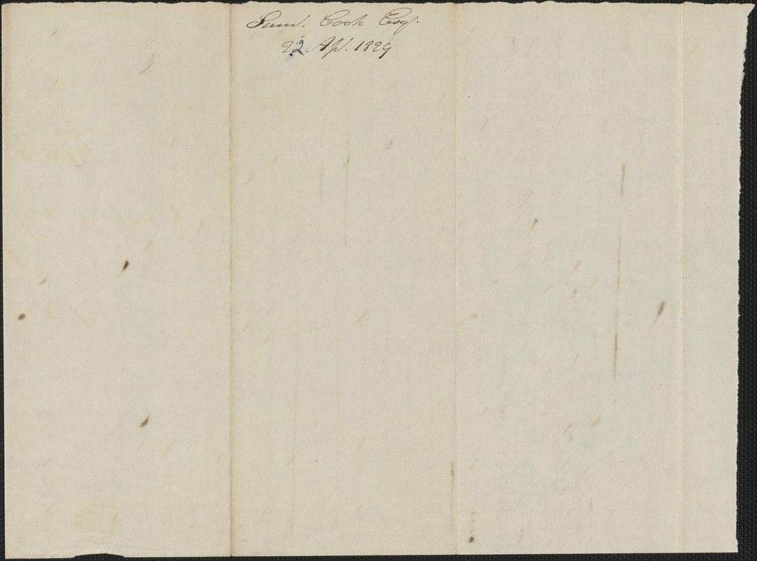 George Coffin to Samuel Cook, 22 April 1829 - Digital Commonwealth