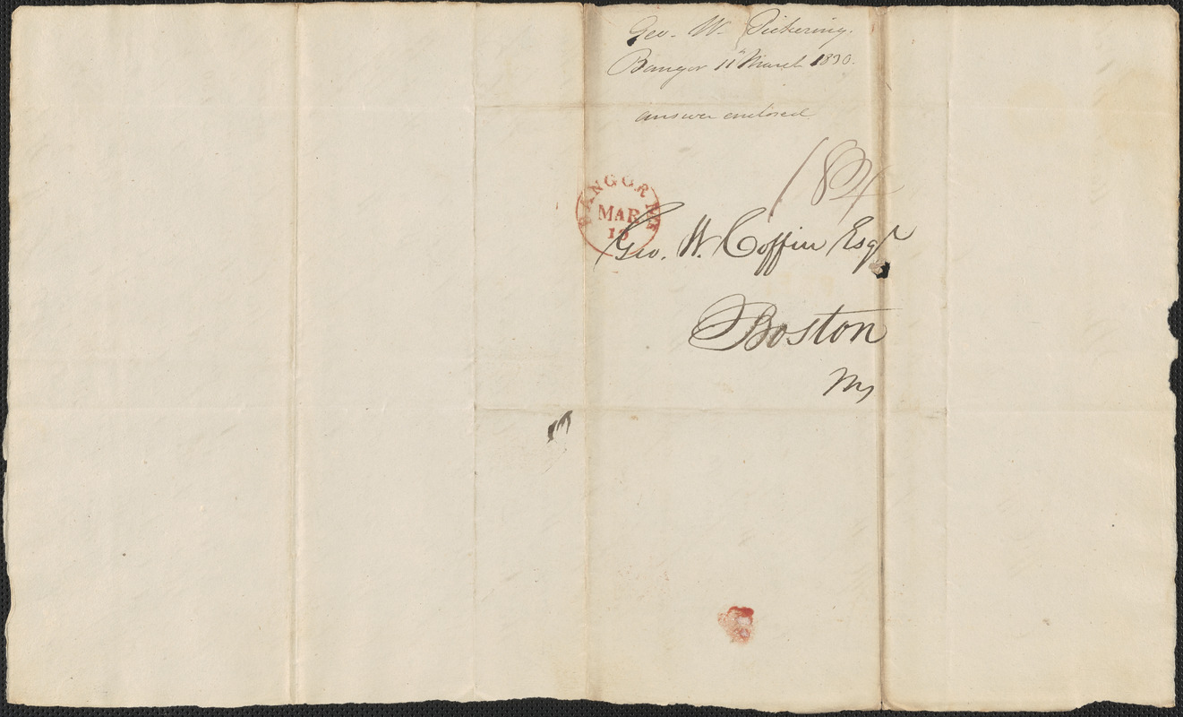 George Pickering to George Coffin, 11 March 1830 - Digital Commonwealth