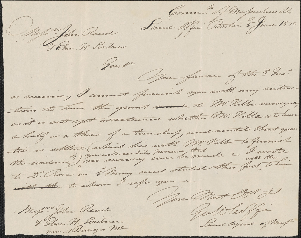 George Coffin to John Read and Eben Scribner, 5 June 1830 - Digital ...