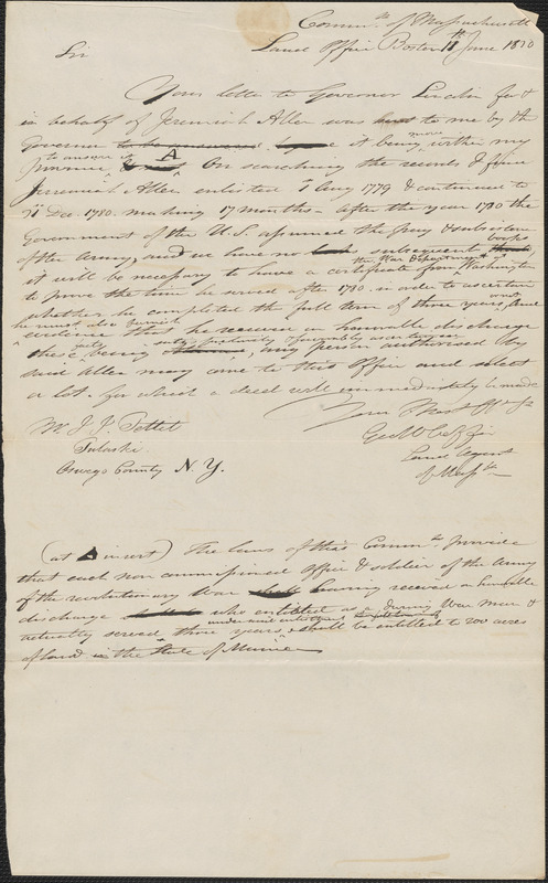 George Coffin to J.J. Pettit, 11 June 1830 - Digital Commonwealth