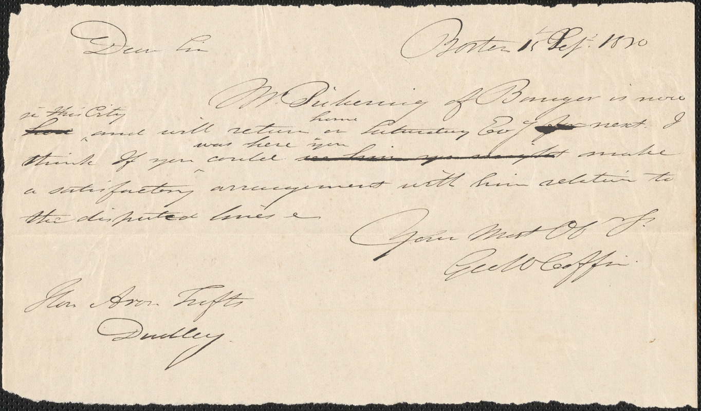 George Coffin to Aaron Tufts, 15 September 1830 - Digital Commonwealth