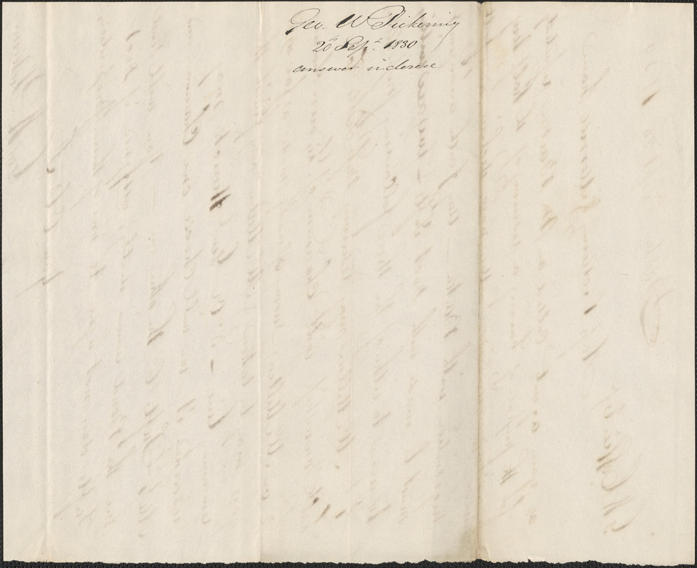 George Pickering to George Coffin, 20 September 1830 - Digital Commonwealth