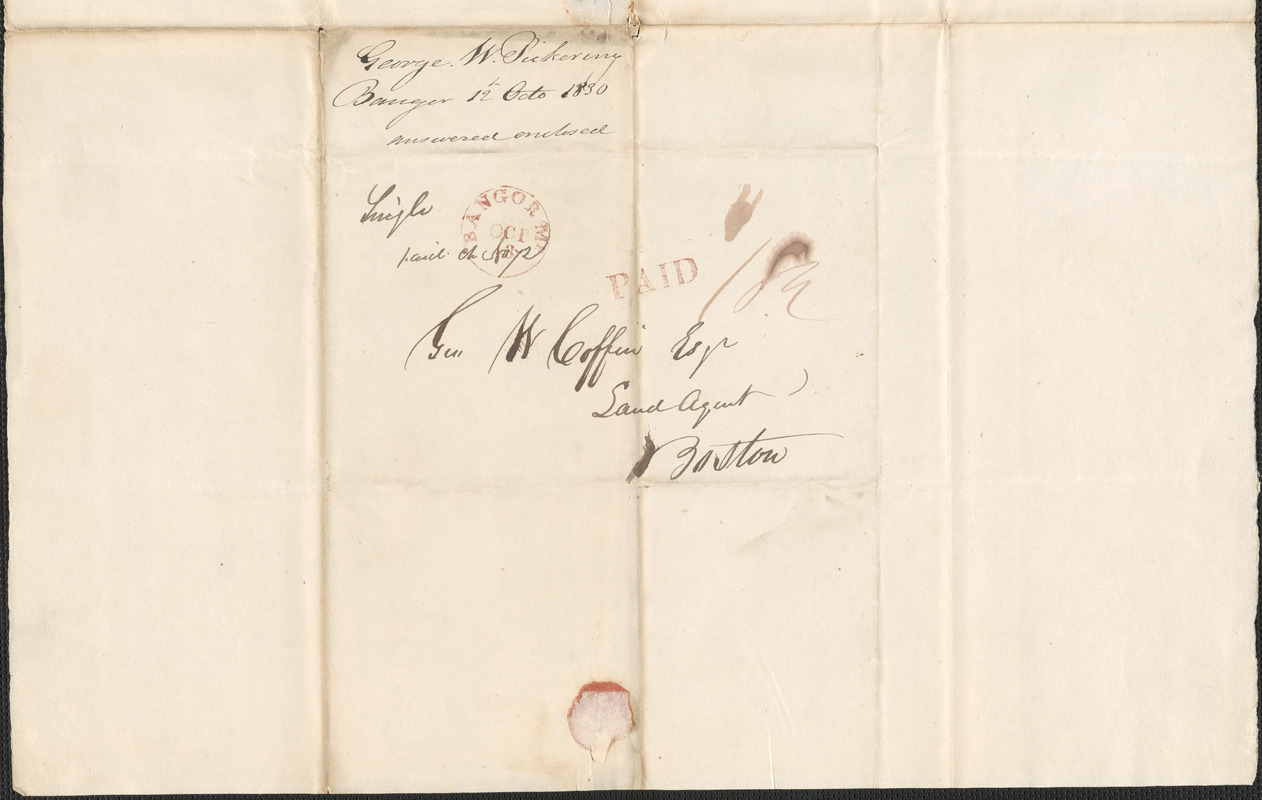 George Pickering to George Coffin, 12 October 1830 - Digital Commonwealth