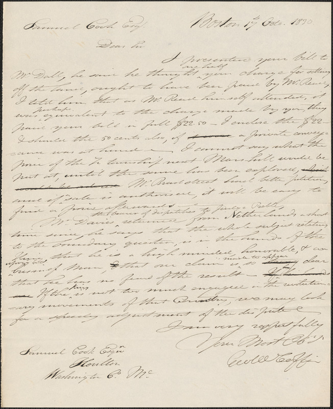 George Coffin to Samuel Cook, 17 October 1830 - Digital Commonwealth