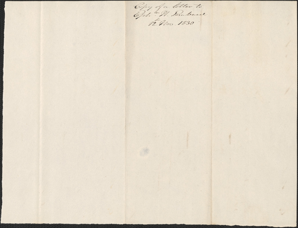 George Coffin to E.H. Lombard, 12 November 1830 - Digital Commonwealth