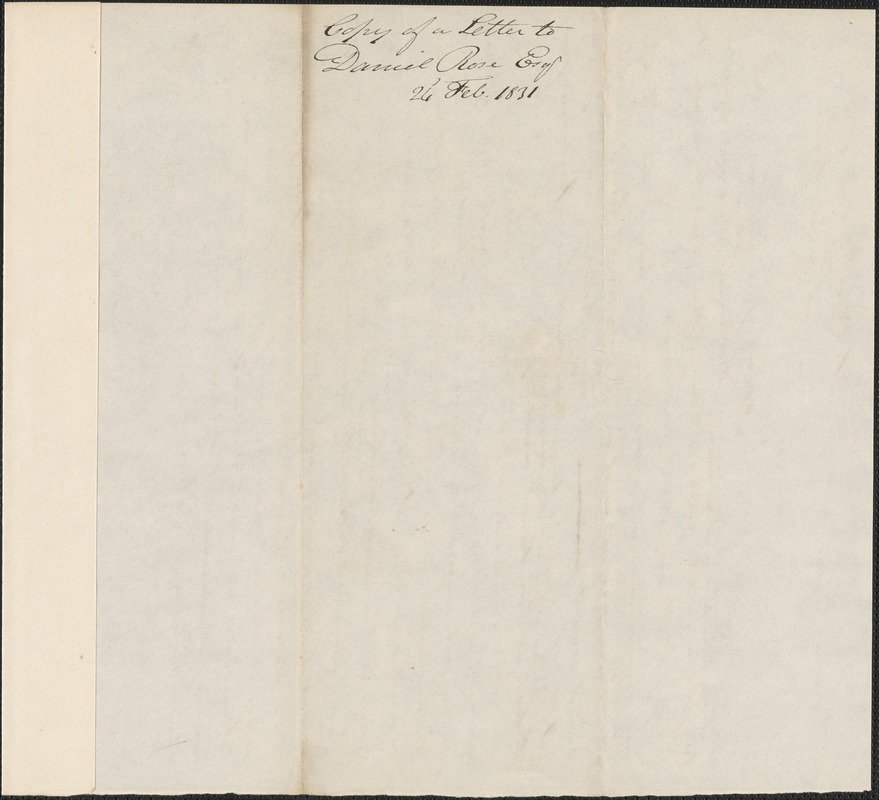 George Coffin to Daniel Rose, 24 February 1831 - Digital Commonwealth