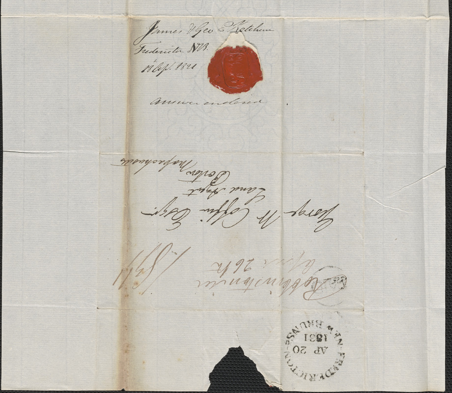 James and George Ketchum to George Coffin, 18 April 1831 - Digital ...