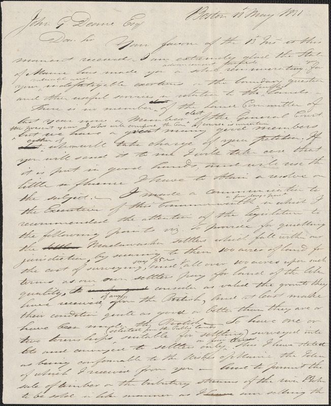 George Coffin to John Deane, 18 May 1831 - Digital Commonwealth