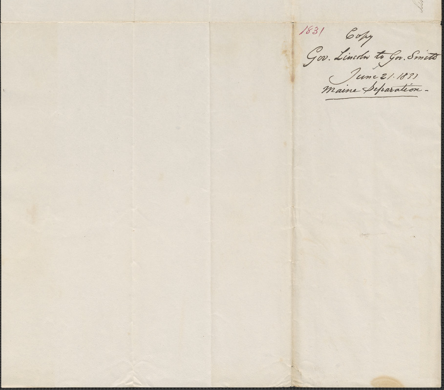 Levi Lincoln to Samuel Smith, 21 June 1831 - Digital Commonwealth