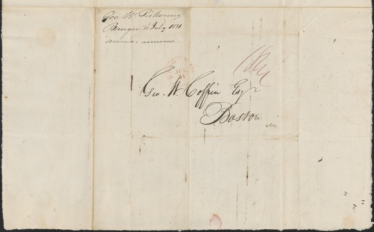 George Pickering to George Coffin, 30 July 1831 - Digital Commonwealth