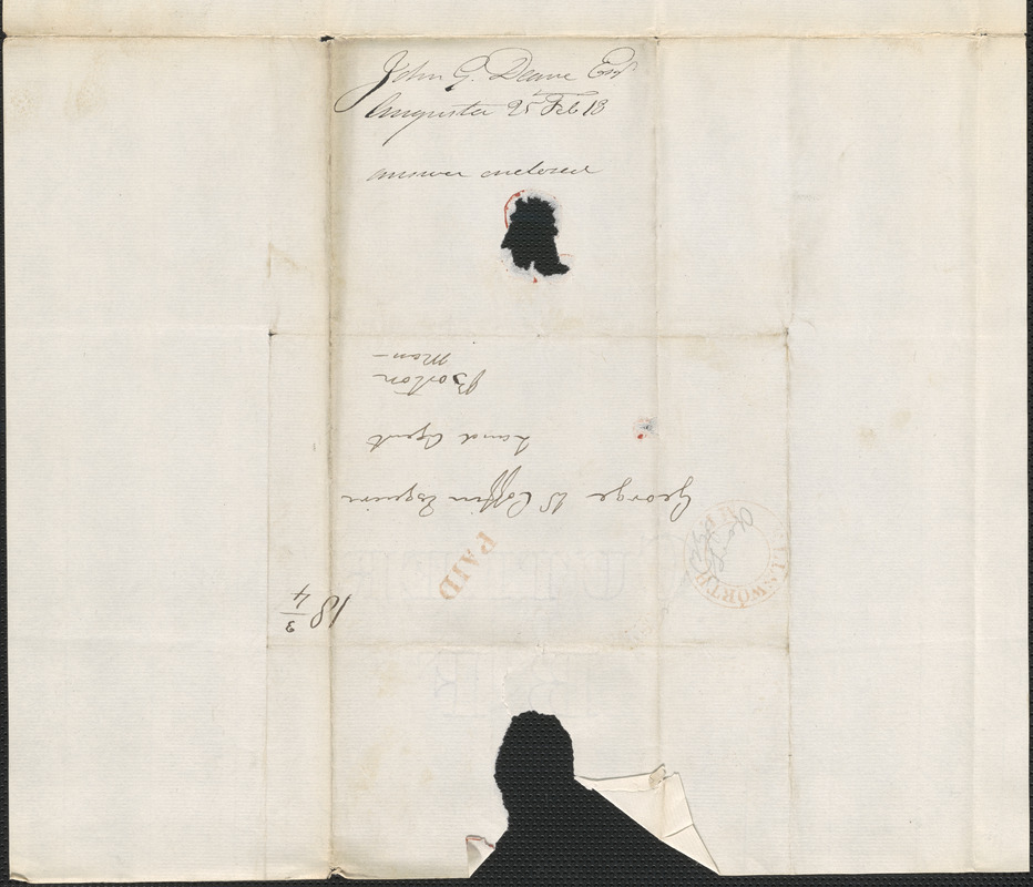 John Deane to George Coffin, 25 February 1832 - Digital Commonwealth