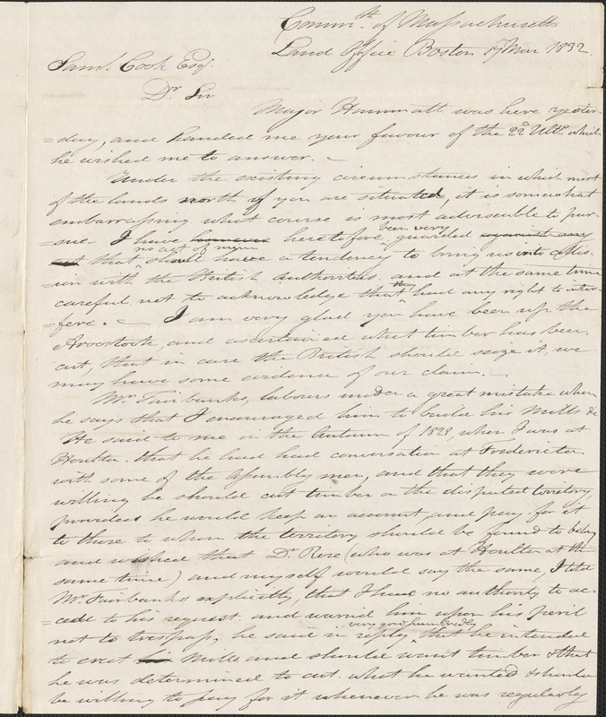 George Coffin to Samuel Cook, 17 March 1832 - Digital Commonwealth