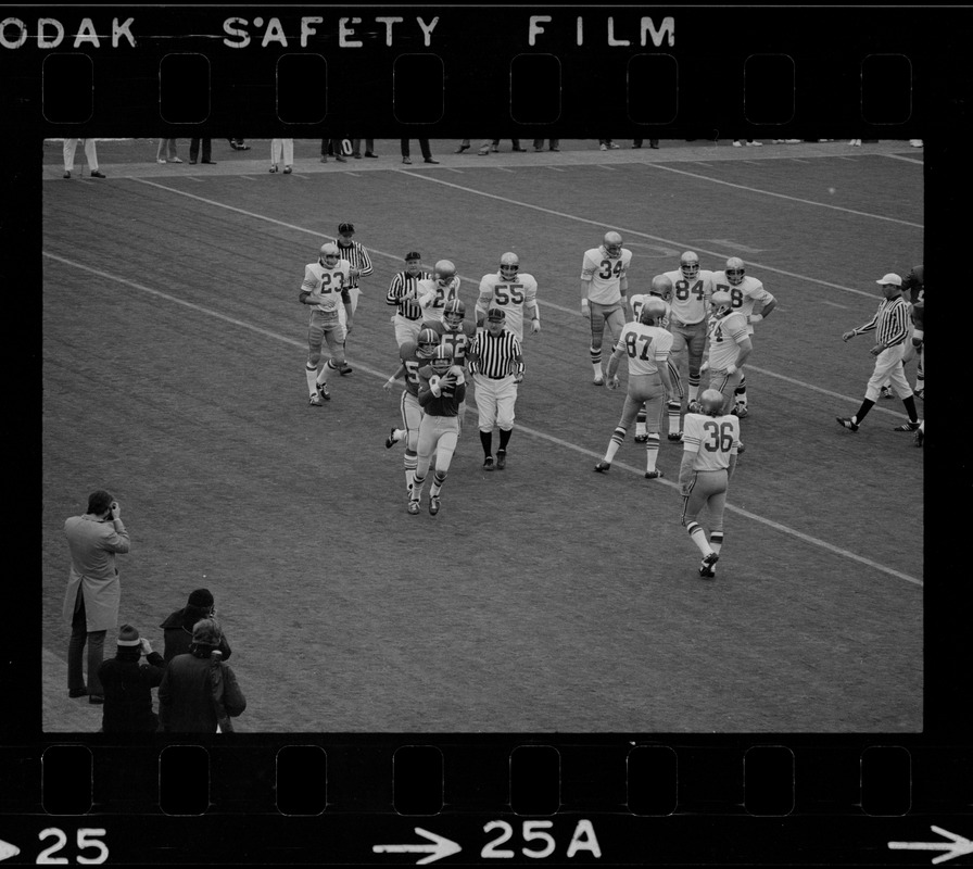 Spectators seen high up in the stands during a Boston College vs. Holy ...